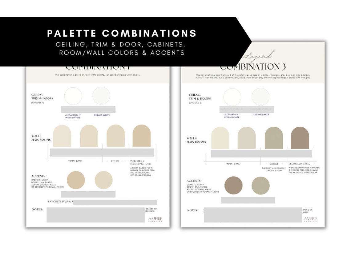 Beige Paint Color Palette Benjamin Moore Cozy Neutral, Classic Beige ...