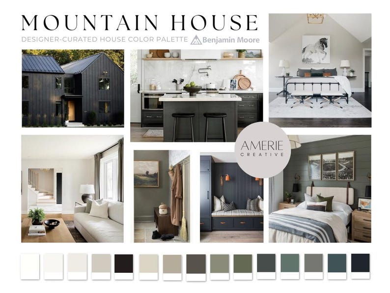 Modern Mountain House Paint Color Palette Benjamin Moore Paint Palette ...