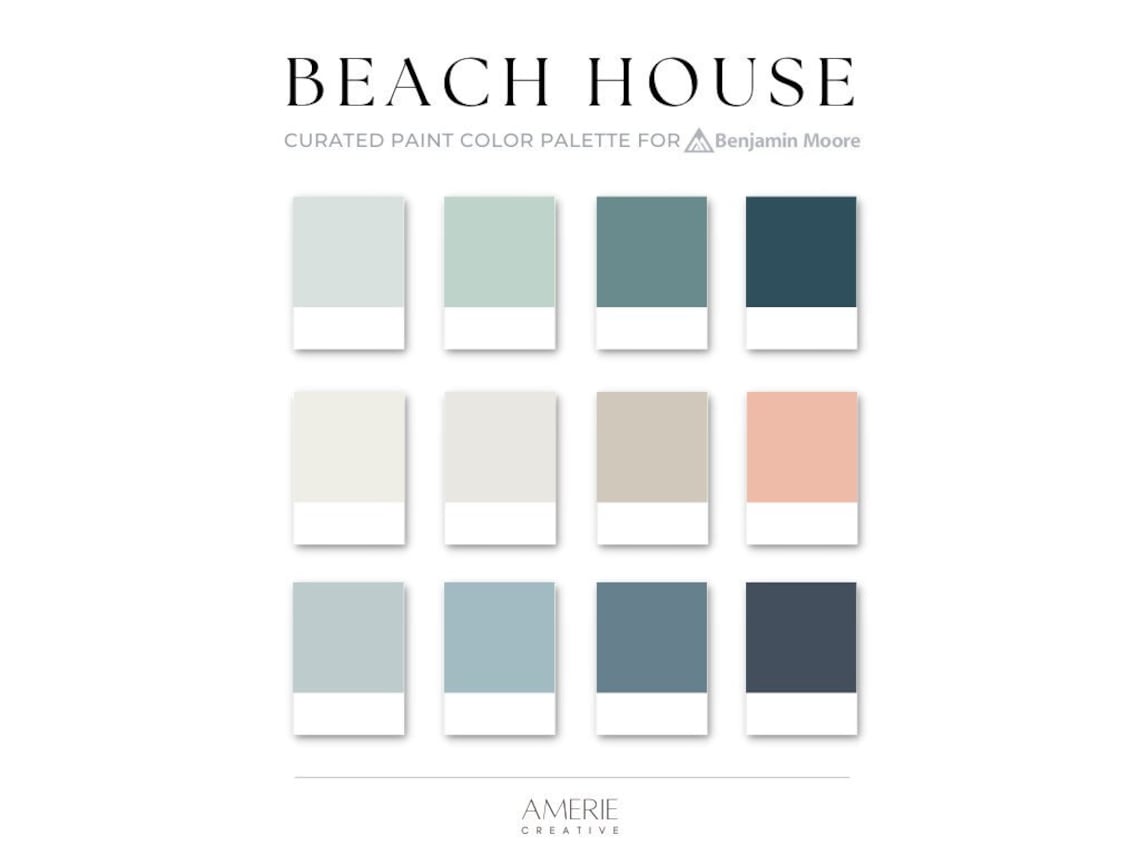 Beach House Paint Color Palette Benjamin Moore Paint Palette Lakehouse ...