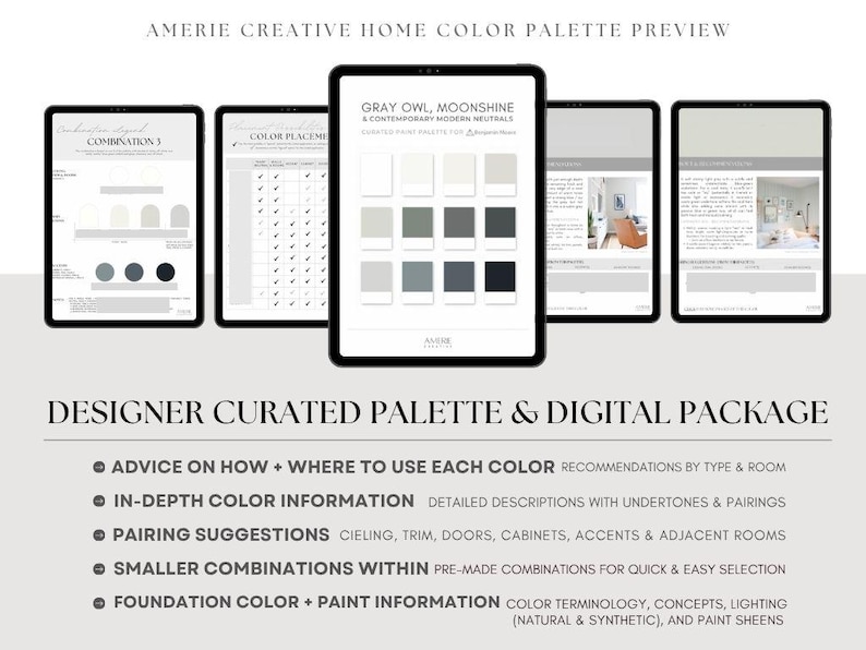 Moonshine Gray Owl Color Palette Benjamin Moore Paint Palette Modern ...