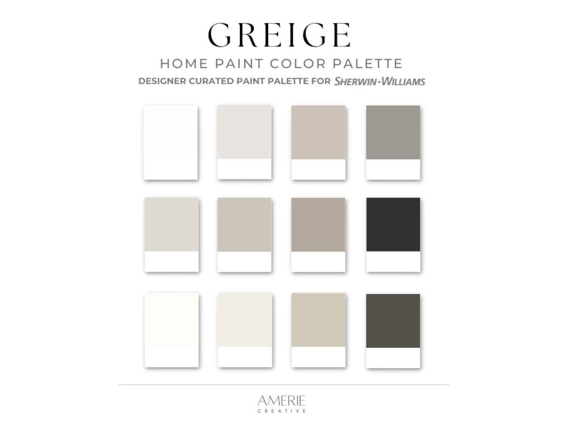 Greige Paint Color Palette Sherwin Williams Paint Palette Greige House ...
