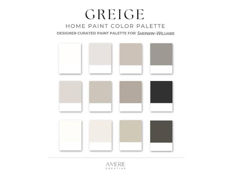 Greige Paint Color Palette Sherwin Williams Paint Palette Greige House ...
