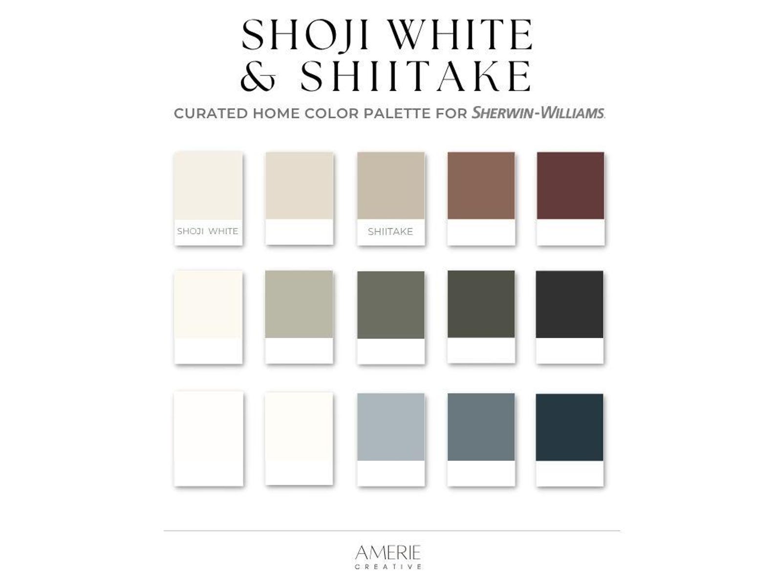 Shoji White Paint Color Palette Shiitake Sherwin Williams Paint Palette ...