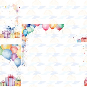Watercolor Pastel Birthday Party Borders Frames Clipart Bundle of 20 ...