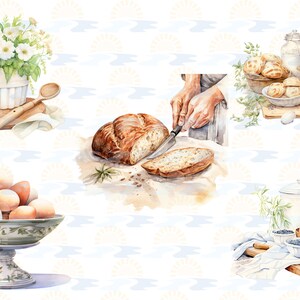 Watercolor Baking Cooking Culinary Kitchen Borders Clipart Bundle of 20 ...