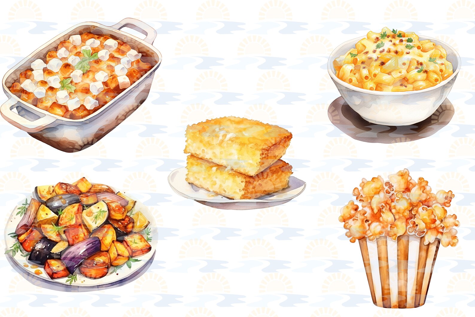 Watercolor Fall Food Clipart – Sweets & Snacks PNG Bundle (digital ...