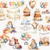 Watercolor Birthday Party Borders and Frames Clipart Bundle of 20 ...