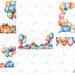 Watercolor Birthday Party Borders and Frames Clipart Bundle of 20 ...