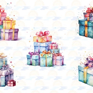 Watercolor Pastel Birthday Presents Colorful Clipart Bundle of 20 ...