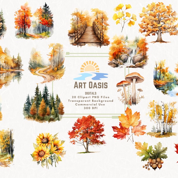 Fall Leaves Clipart - Etsy