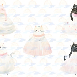 Cartoon Cats Wedding Clipart, Pastel Dresses (digital Download PNG) - Etsy