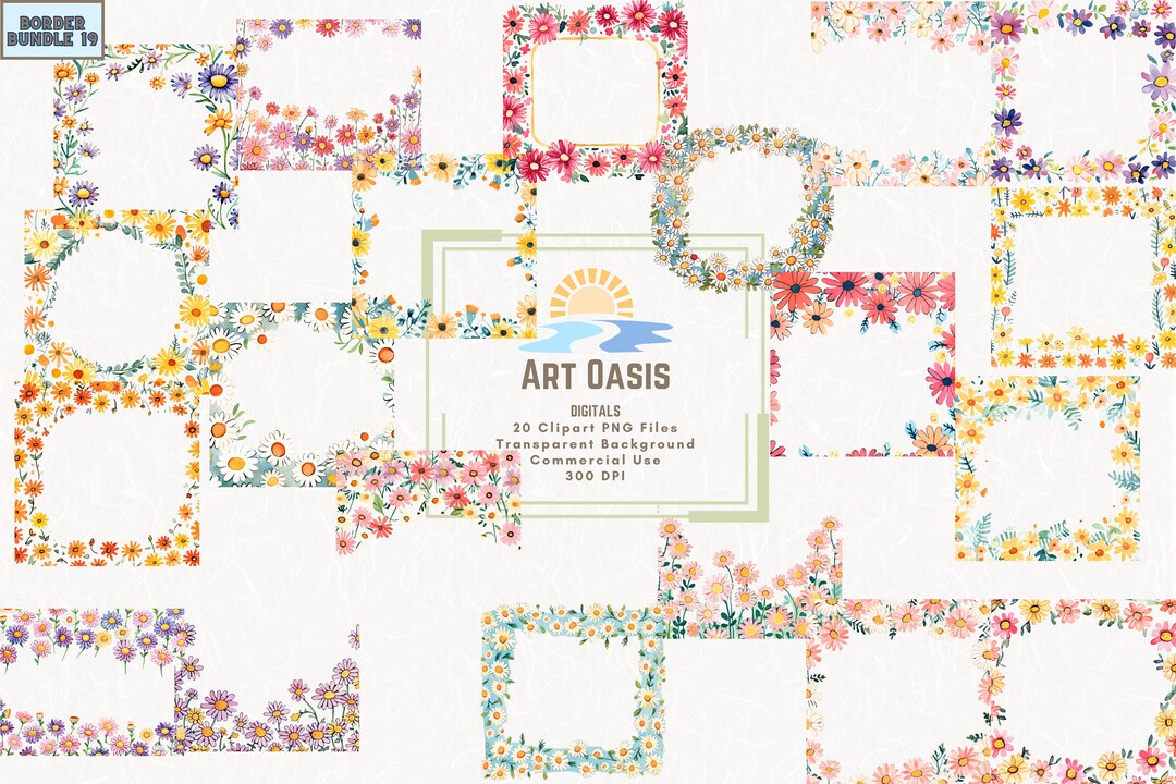Daisy April Birthmonth Borders PNG Wreaths and Floral Frames Spring ...
