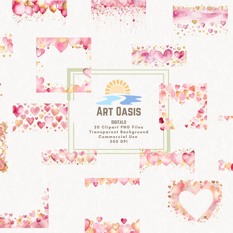 Valentine Border Graphics - Etsy