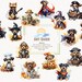 Watercolor Halloween Dogs Costumes Cute Witch Clipart Bundle - Etsy