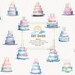 Watercolor Pastel Birthday Cakes Colorful Party Clipart Bundle of 20 ...