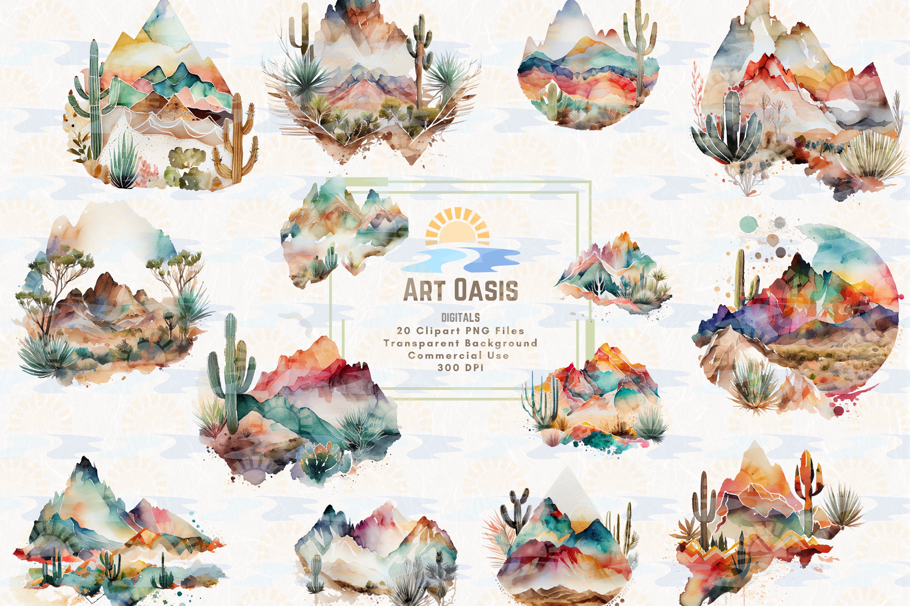 Watercolor Western Clipart Mega Bundle of 100 Cowboy Cactus - Etsy