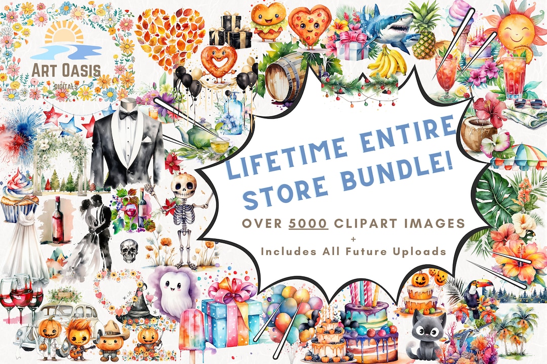 Entire Whole Store Clipart Bundle PNG Graphics 5000 Images Unlimited ...