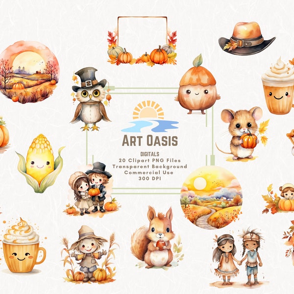 Cute November Clipart - Etsy