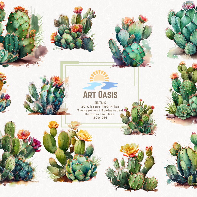 Cactus Clipart - Etsy