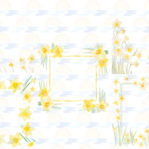 Yellow Daffodil Clipart Borders PNG Wreaths and Floral Frames Spring ...
