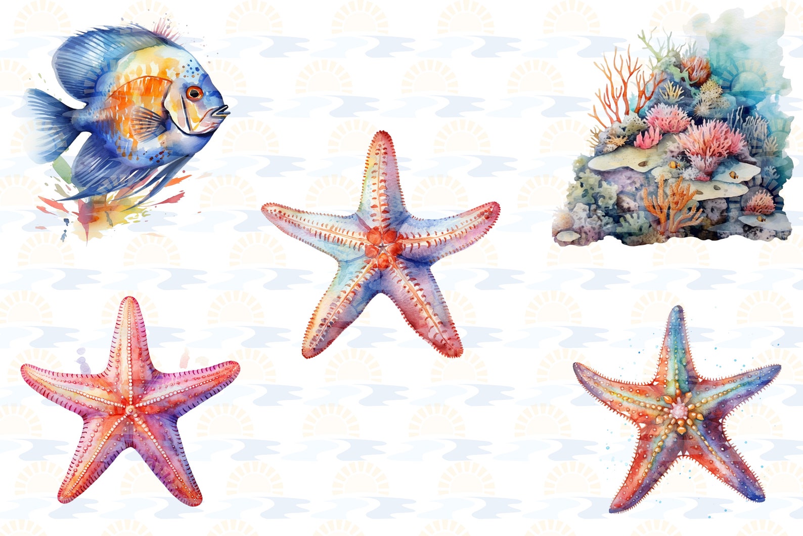 Watercolor Tropical Summer Animals Turtles Birds Clipart Bundle of 20 ...