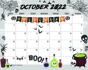 OCTOBER 2022 to Do List Spooky Halloween Printable Calendar - Etsy