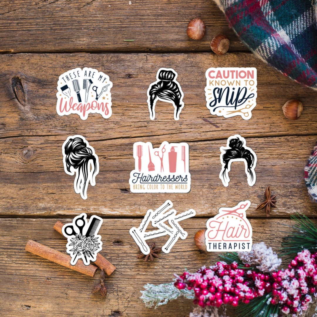 Hairdresser Sticker Pack 2 Inches Waterproof - Etsy