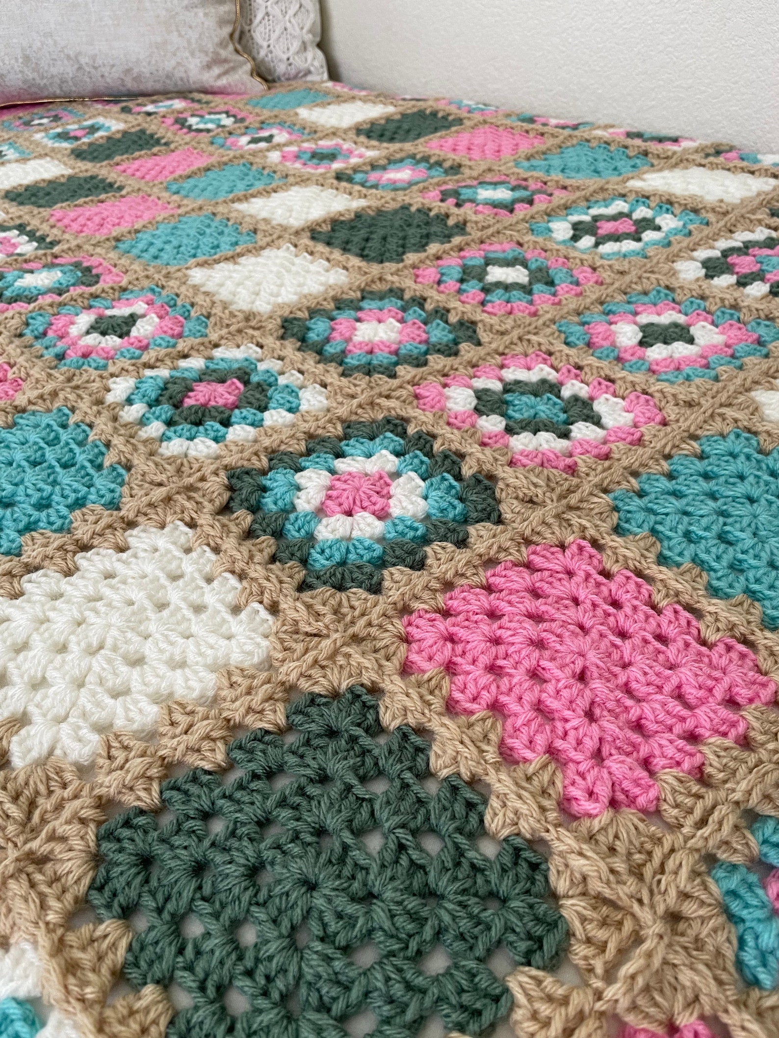 Spring Surprise Crochet Granny Square Blanket - Etsy