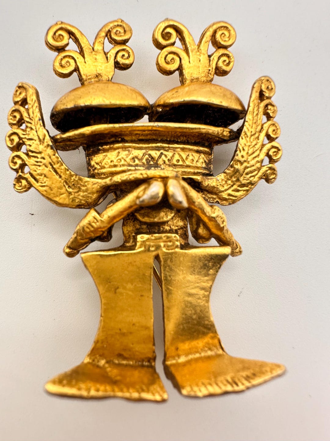 VNTG Alva Studios Aztec God Museum Reproduction Gold Tone Brooch - Etsy