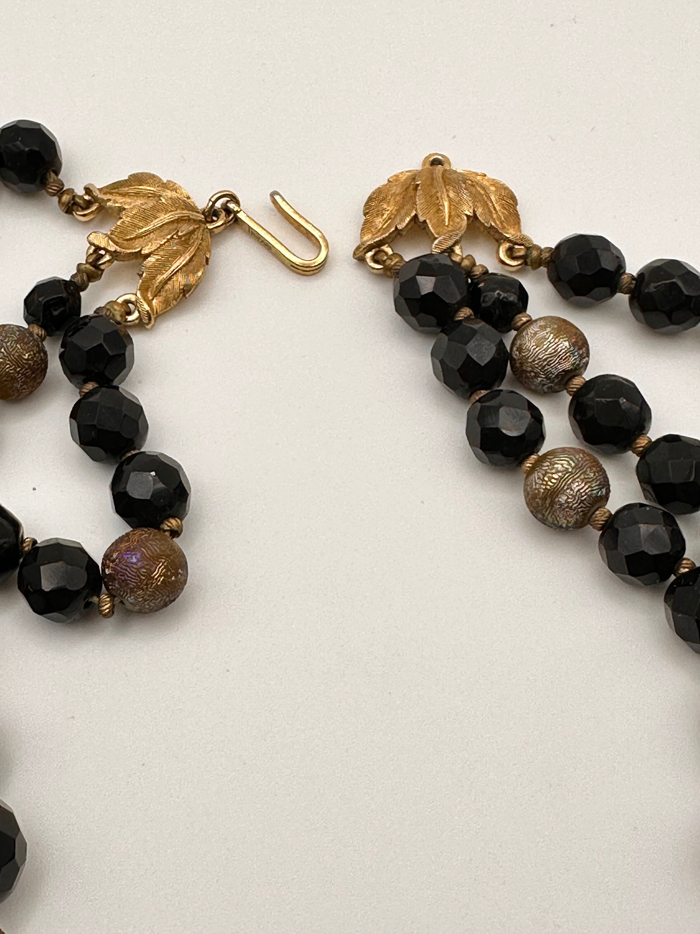 Vintage Crown Trifari Triple Strand Beaded Necklace - Etsy