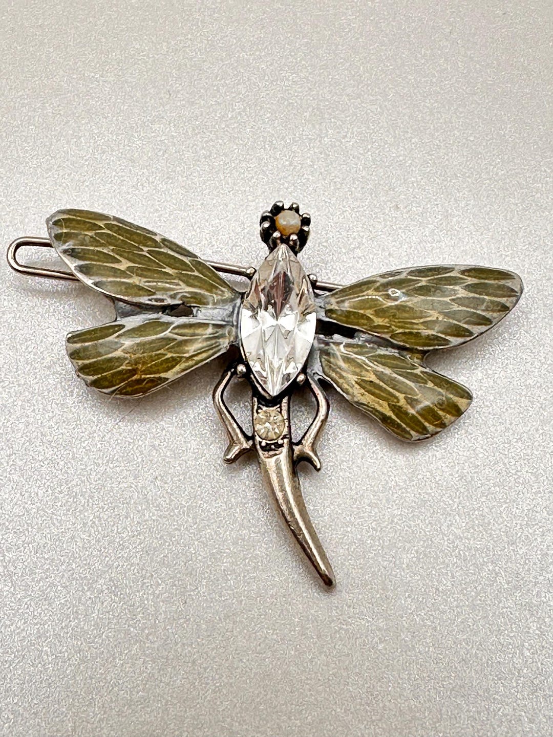 Vintage Kenneth Jay Lane for Yosca Dragonfly Hair Clip – Enamel ...