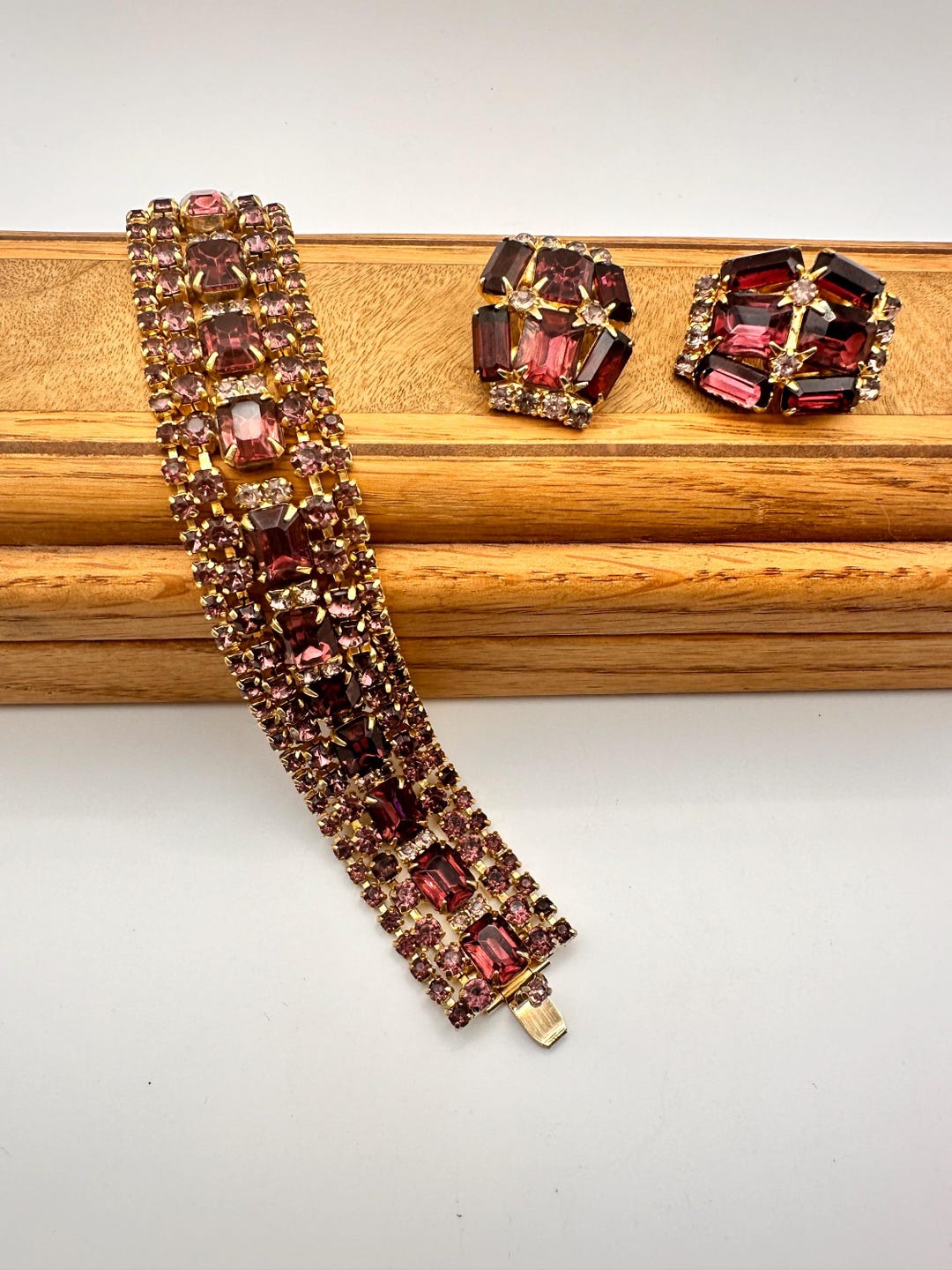 Vintage 1950s / 60s Costume Jewelry Set; WEISS Unsigned Purple ...