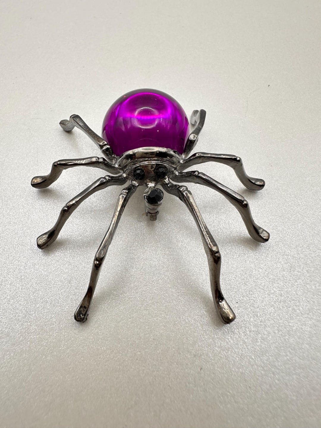 Purple Spider Brooch • Gothic Witchcore Pin • Amethyst Cabochon ...