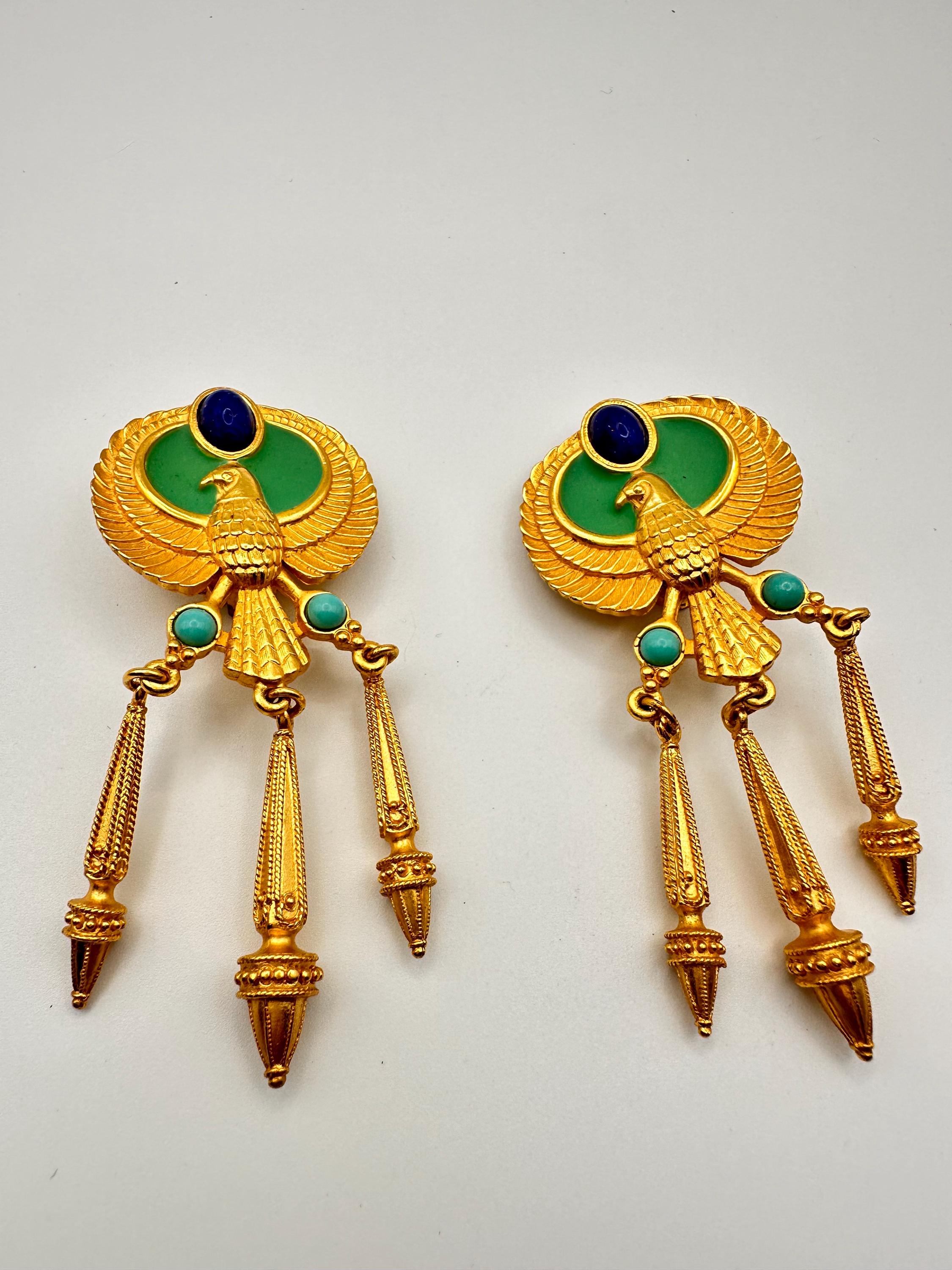 ELIZABETH TAYLOR Egyptian Revival Cleopatra Phoenix Statement Clip ...