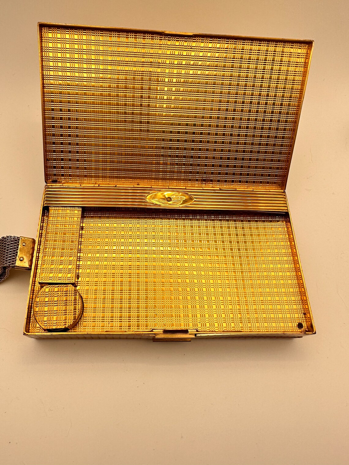 Vintage Gold Evans Carryall Compact,vintage 1940s Gold Evans Minaudiere ...