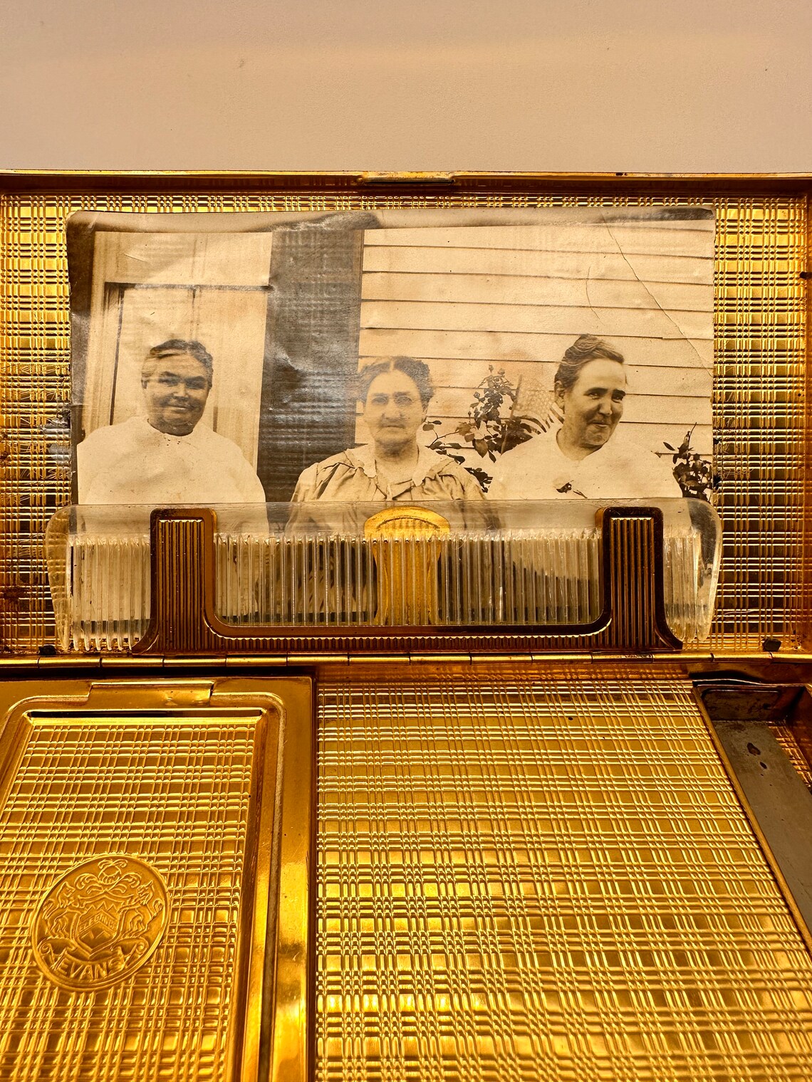 Vintage Gold Evans Carryall Compact,vintage 1940s Gold Evans Minaudiere ...