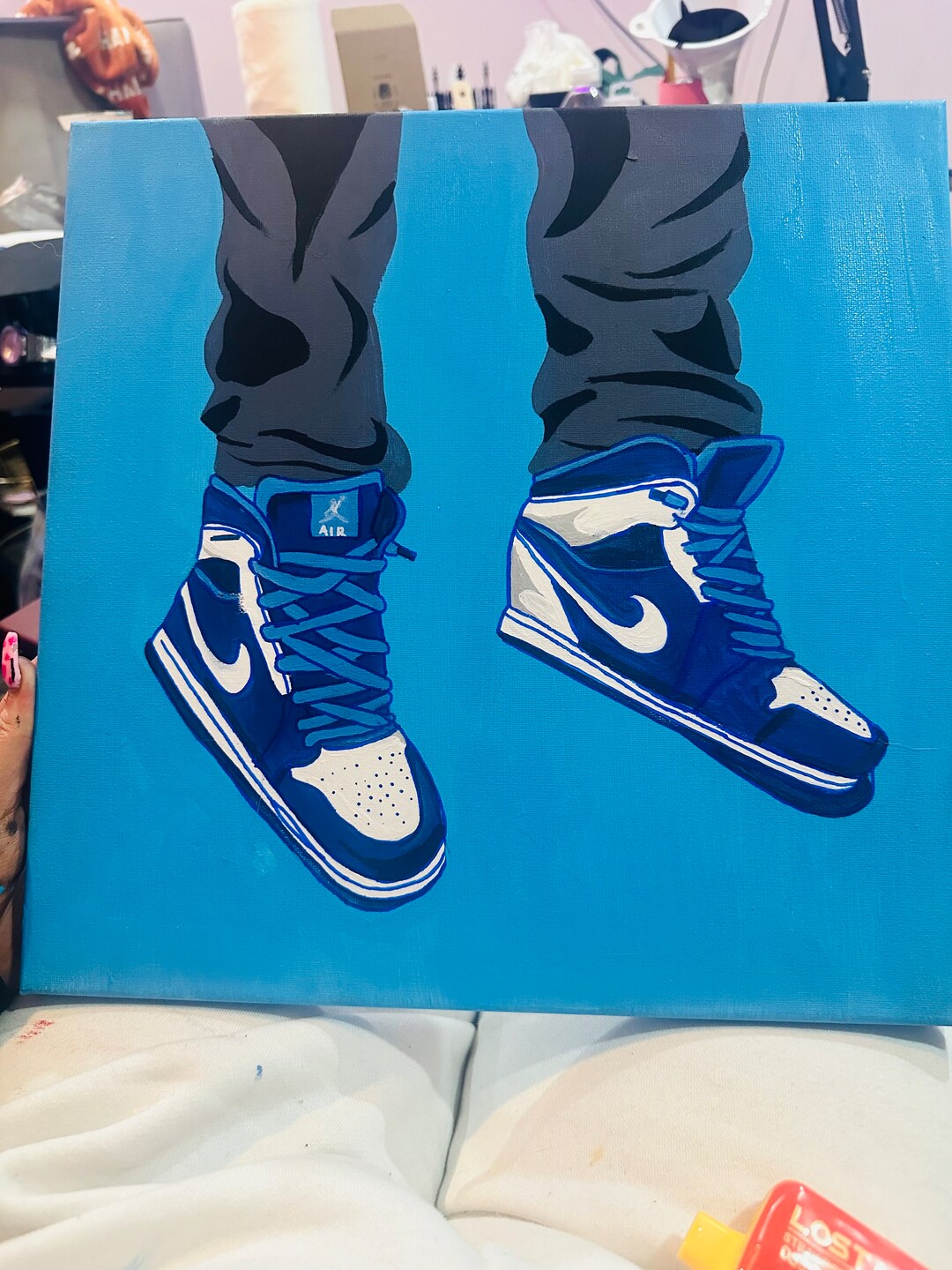 Drip Shoe Sneaker Fan Art Brand Art Mens Decor Canvas - Etsy