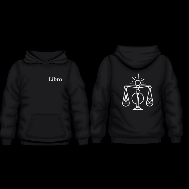 Libra Zodiac Sign Comfy Hoodie Designs - Etsy