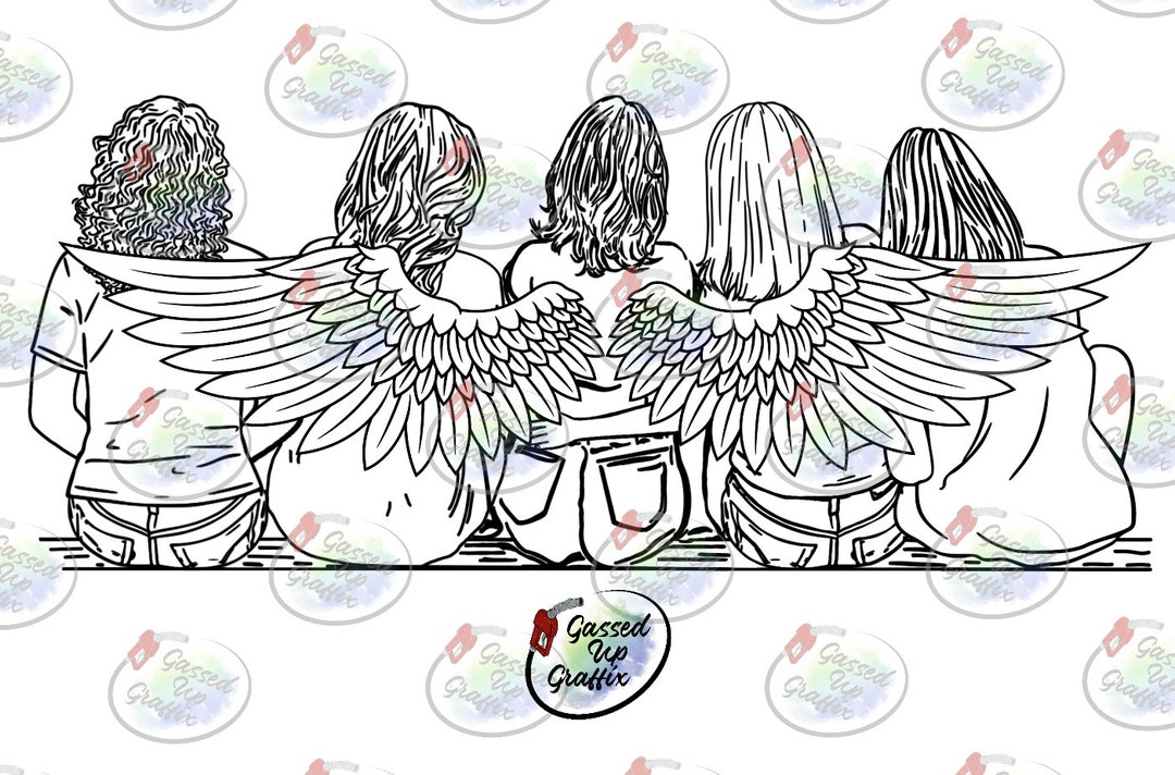 5 Hermanas/Amigos Protector Sentado SVG & PNG - Etsy España