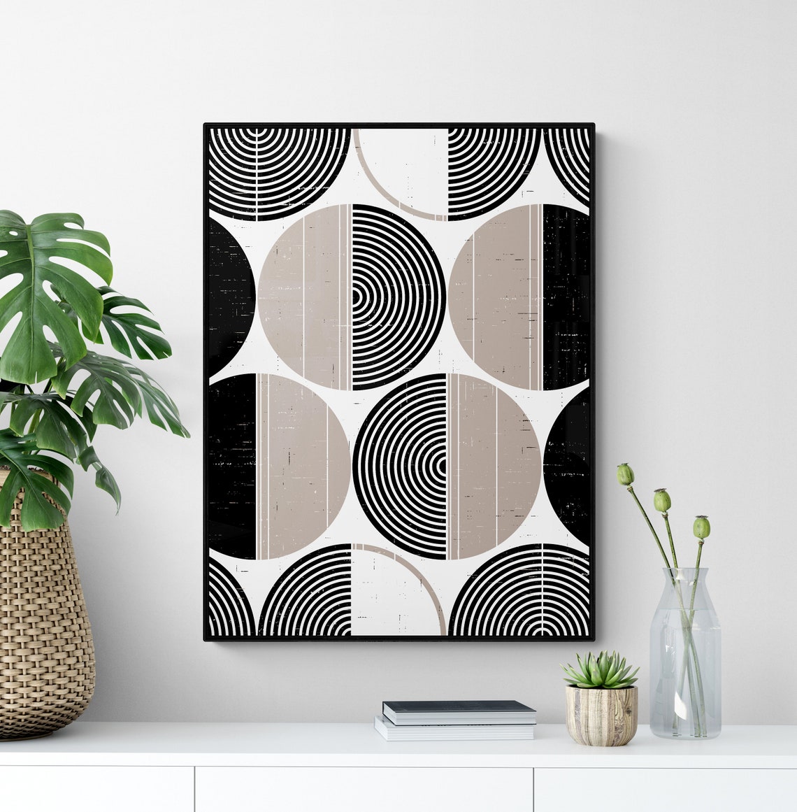 Mid-century Modern Print, Contemporary Boho Print, Printable Wall Art ...