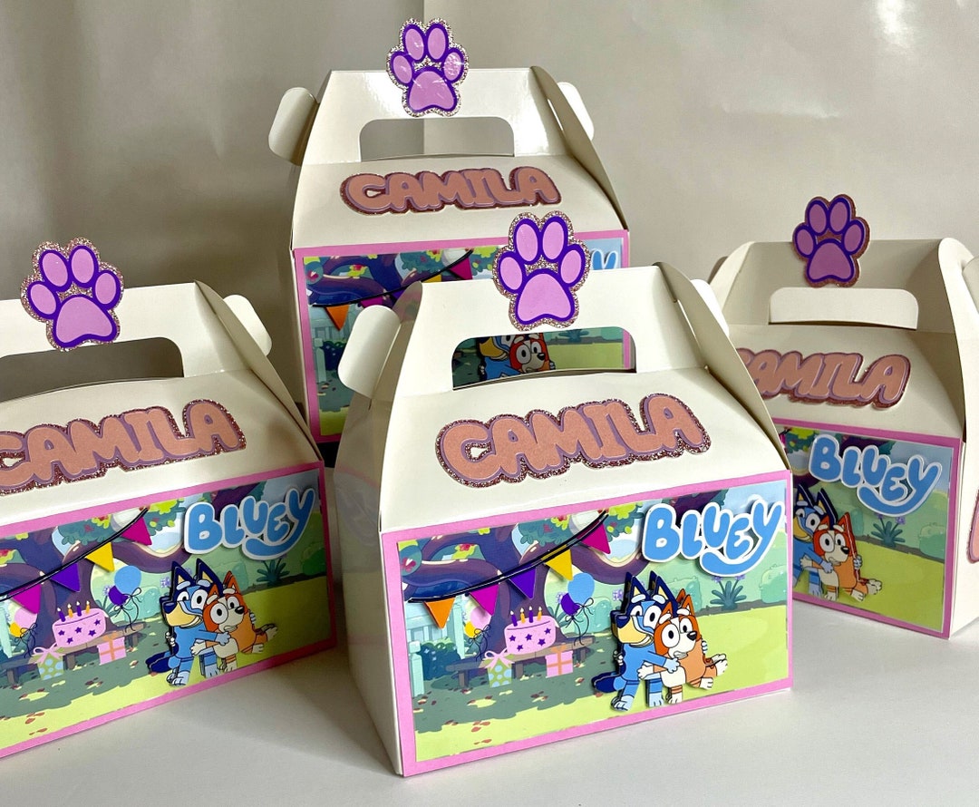 Bluey Gable Boxes, Treats Box, Party Favors, Bluey Party Theme, Snack ...