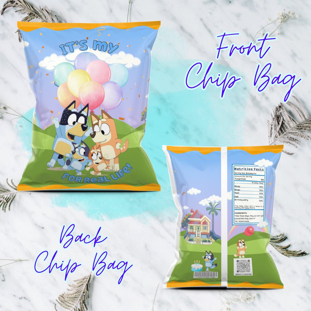 Bluey Chip Bags Favors , Bingo , Birthday, Personalized Party ,custom ...