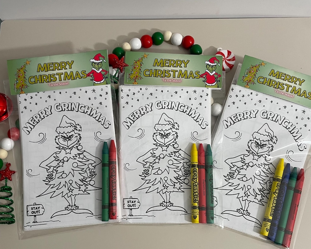 Festive Grinch Coloring Actives ,stocking Stuffers, Party Favor Kit ...
