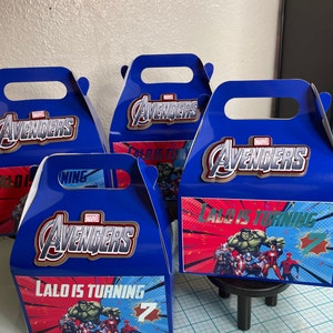 Avengers Marble Gable Boxes With Foil Affect, Treats Box, Party Favors ...