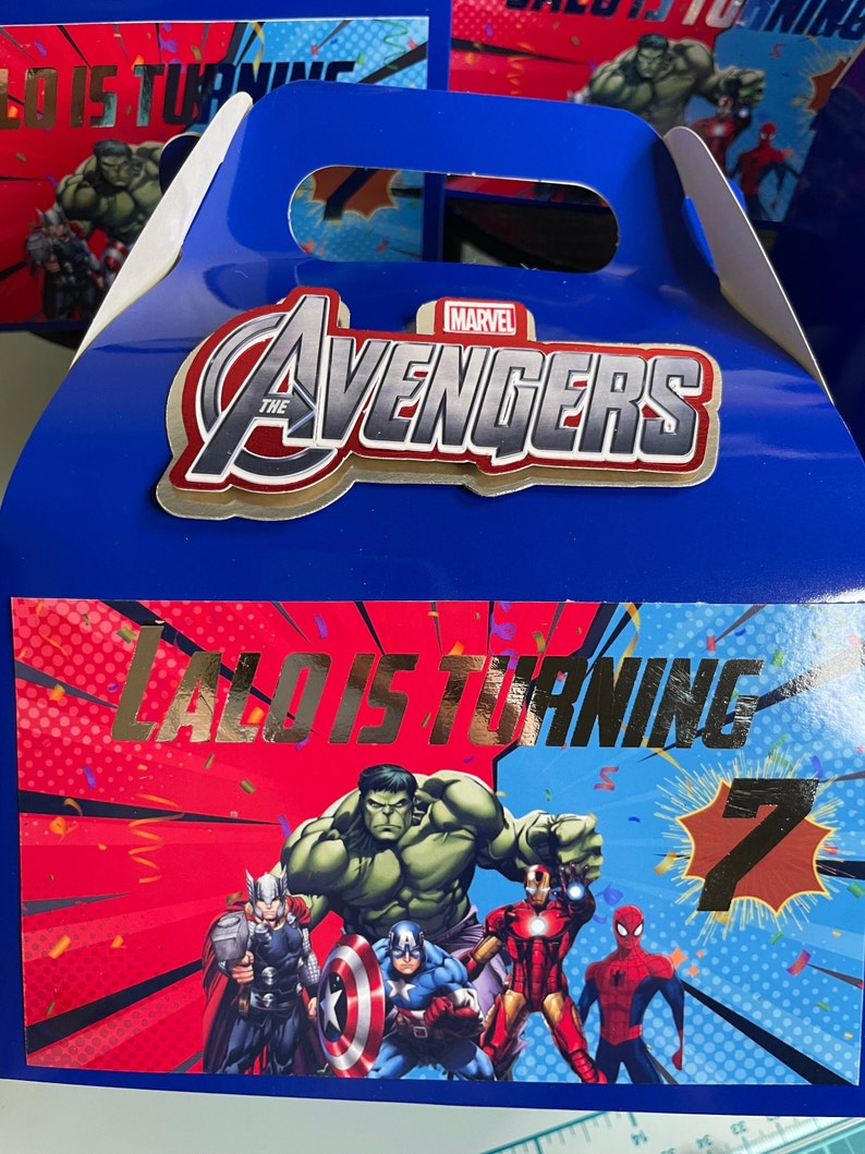 Avengers Marble Party Gable Boxes, Foil Treat Box - Etsy