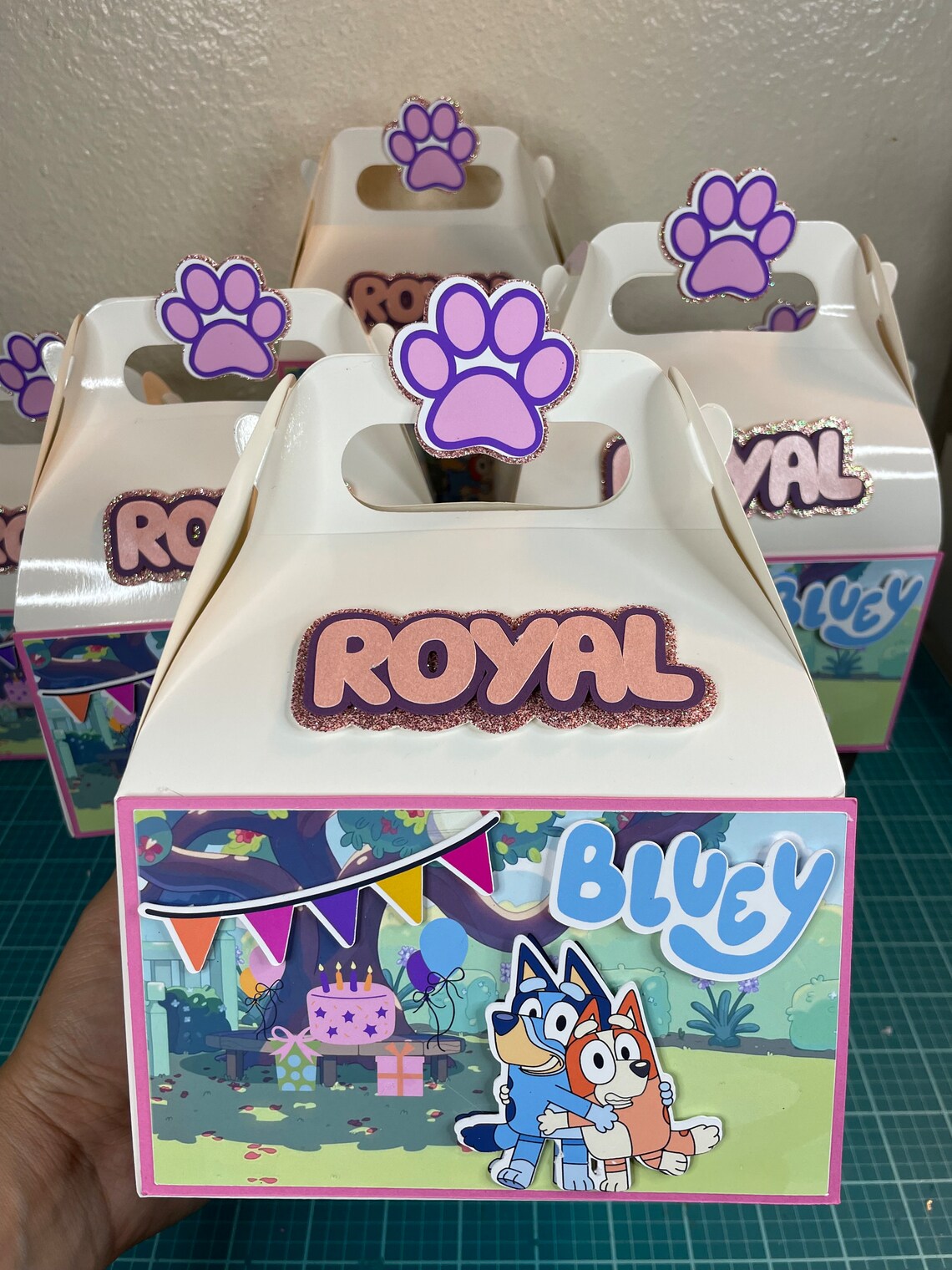 Bluey Gable Boxes, Treats Box, Party Favors, Bluey Party Theme, Snack ...