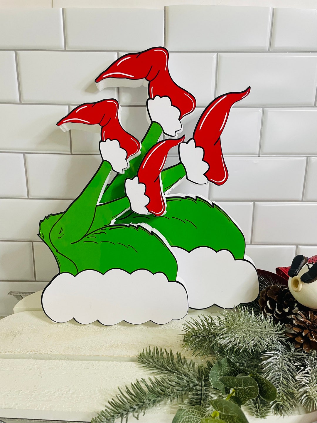 Grinch Bottom & Who-ville Signs Styrofoam/photo Paper Props:christmas ...