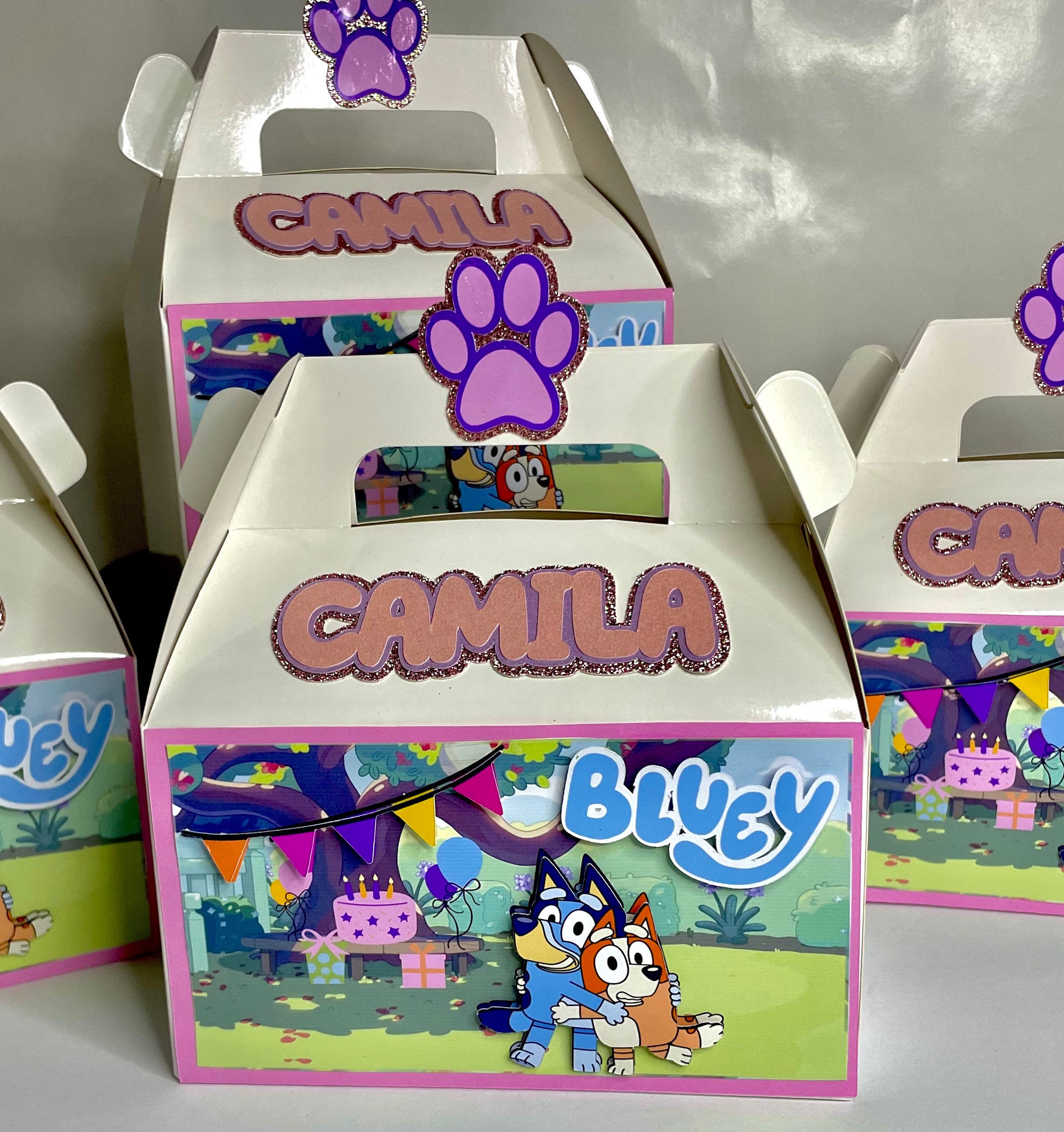 Bluey Gable Boxes, Treats Box, Party Favors, Bluey Party Theme, Snack ...