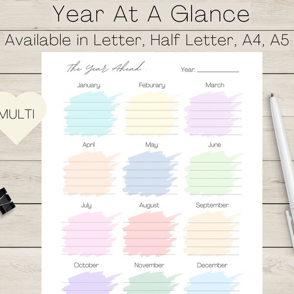 Year at a Glance - Etsy