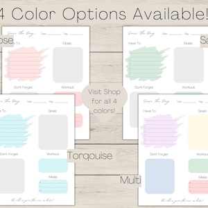 ROSE One Page Daily Printable Task Sheet Digital Daily Task - Etsy